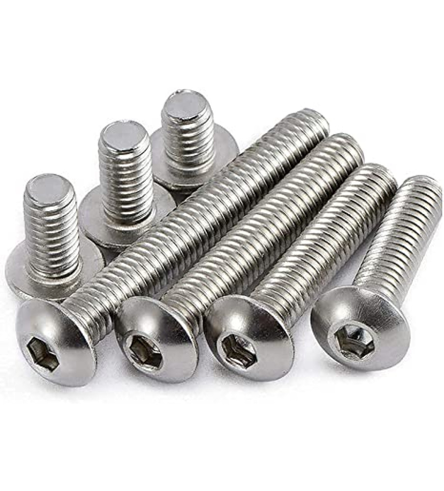 SS Set of M6 X 15mm Button Head Cap (Allen) Bolt and Nut (12 pcs) - SS